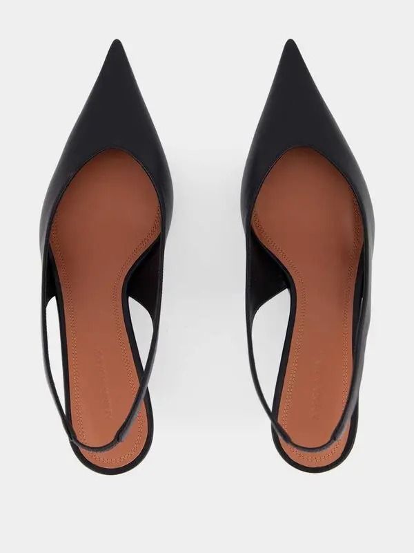 Amina Muaddi Anok Sling Stiletto Heel - Black