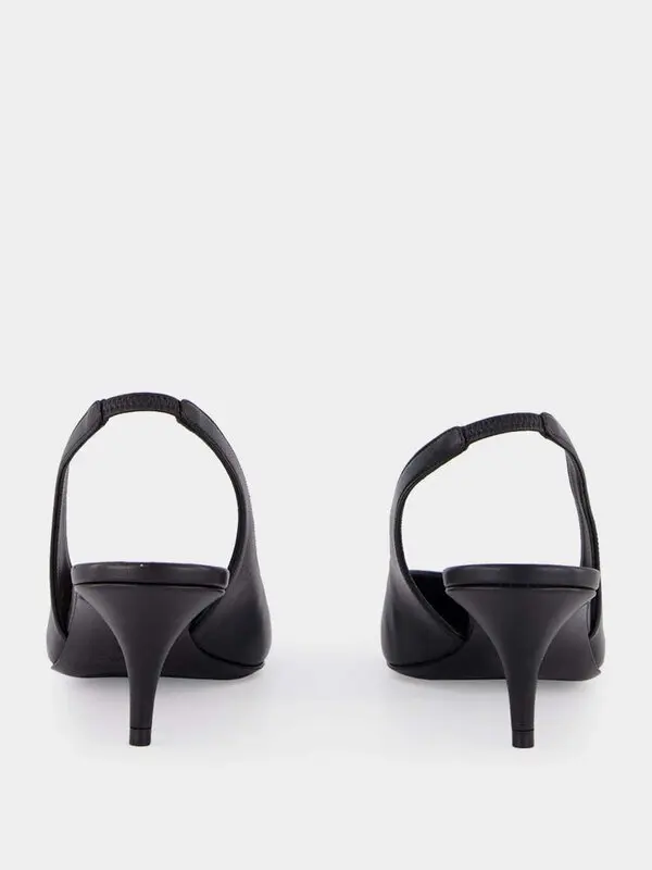 Amina Muaddi Anok Sling Stiletto Heel - Black