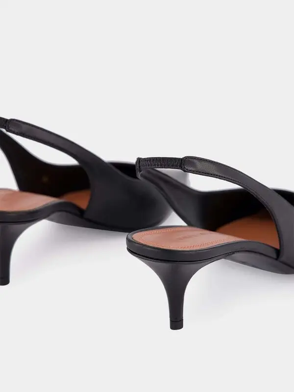 Amina Muaddi Anok Sling Stiletto Heel - Black