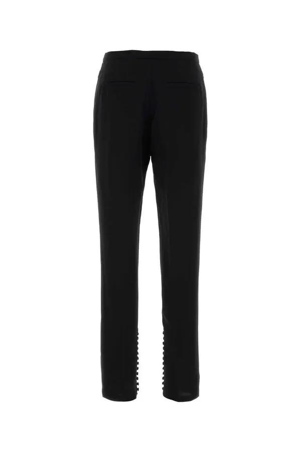 Dries Van Noten Pressed Crease Trousers With Button Detail - Black