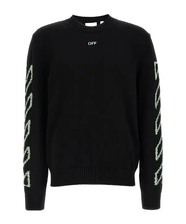 Off-White Diag Outline Crewneck Jumper - Black
