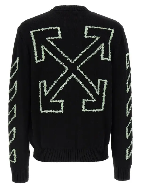Off-White Diag Outline Crewneck Jumper - Black