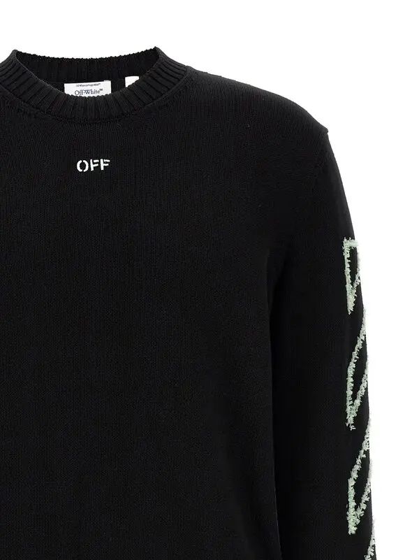 Off-White Diag Outline Crewneck Jumper - Black