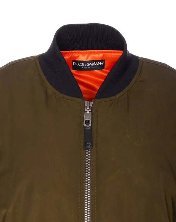 Dolce & Gabbana Oversized Bomber Jacket With Zip-up Closure - Brown