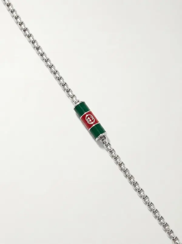 Gucci Bracelet With Web Detail - Silver