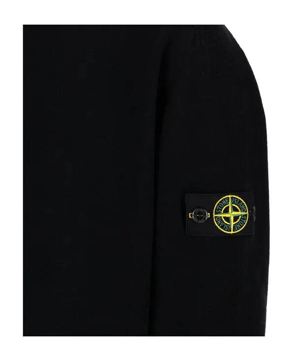 Stone Island Compass Patch Knit Jumper - Black