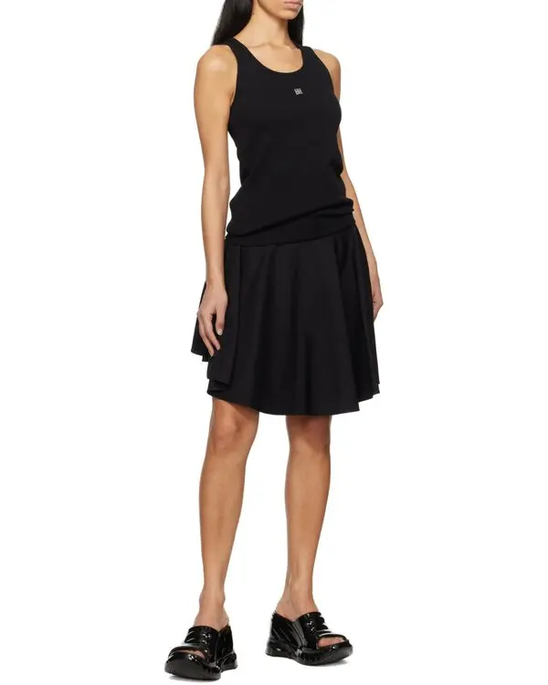 Givenchy 4g Logo Plaque Ribbed Sleeveless Tank Top - Black