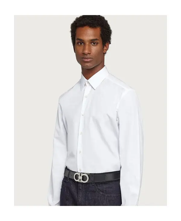 FERRAGAMO Reversible Gancini Buckle Belt - Black