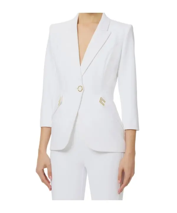 Elisabetta Franchi Single-breasted Jacket - Ivory