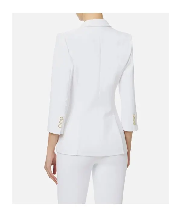 Elisabetta Franchi Single-breasted Jacket With Golden Metal Details
