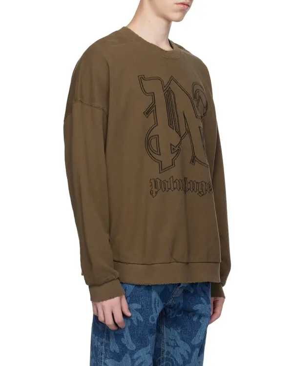 Palm Angels Logo Embroidered Crewneck Sweatshirt