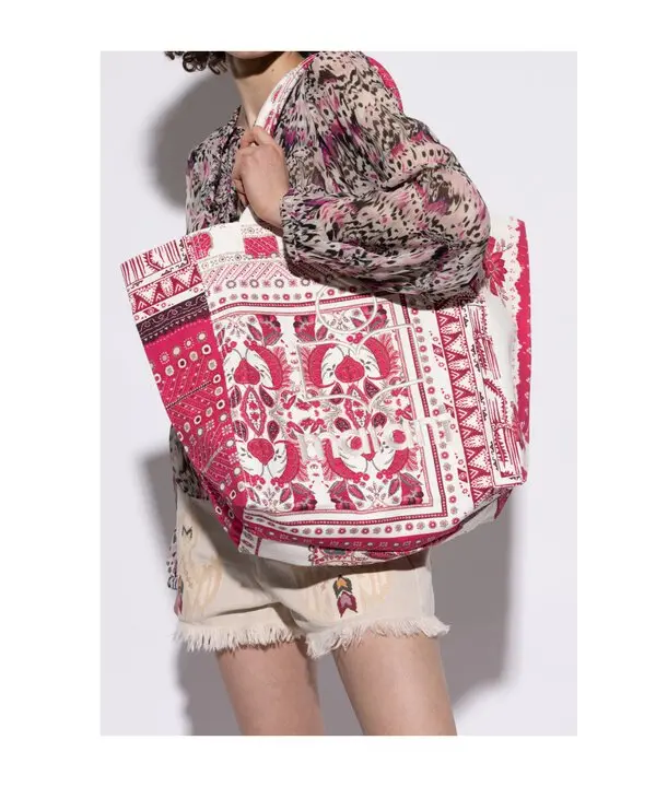 Isabel Marant Étoile Yenky Logo Embroidered Shopping Bag - Red