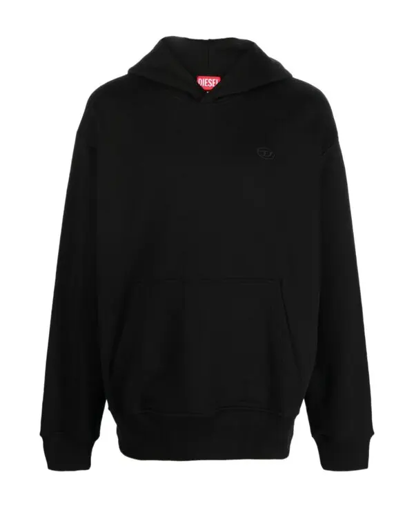 DIESEL® Logo Embroidered Hoodie - Black