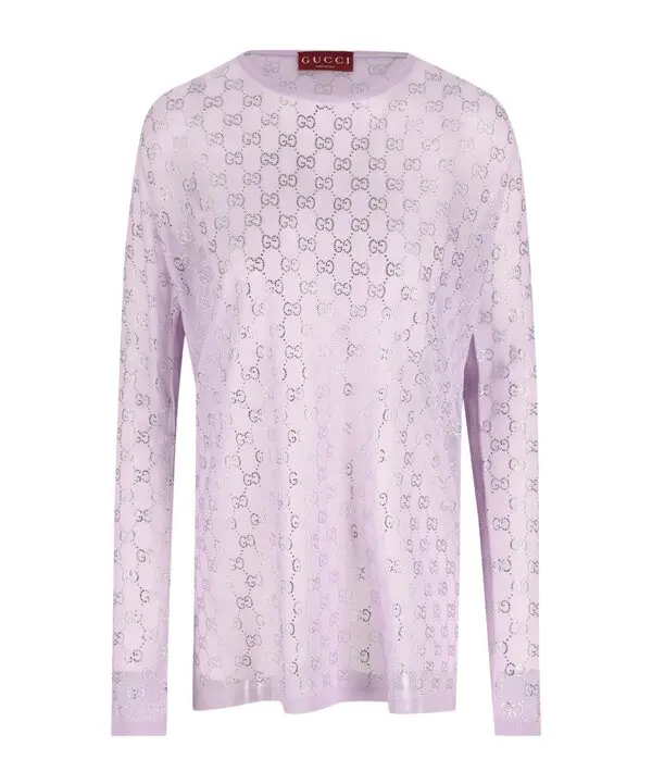 Gucci Monogrammed Embellished Sweater