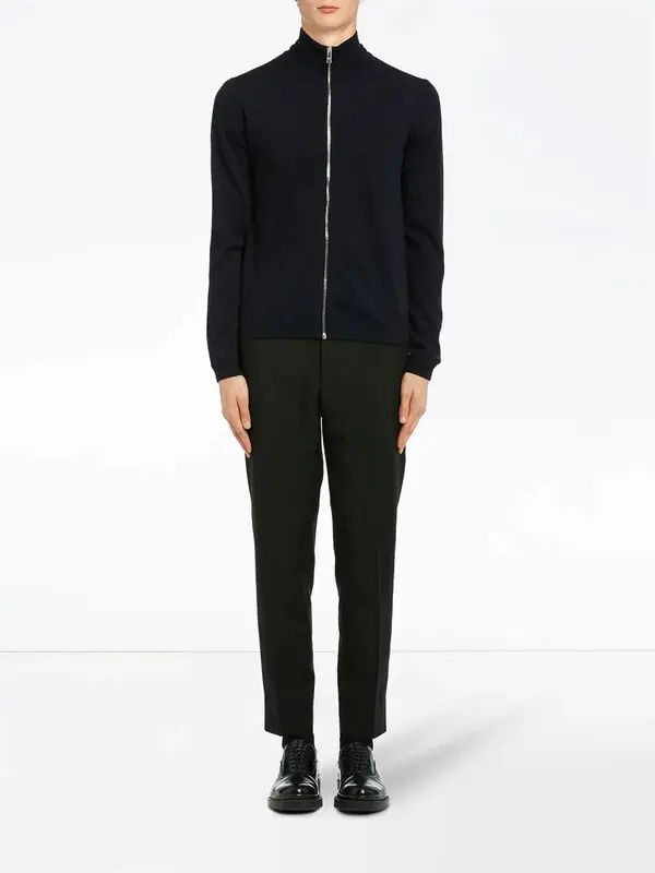 Prada Wool Zip-up Cardigan - Blue