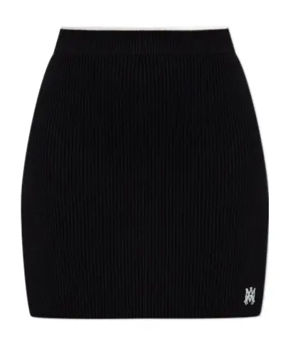 Amiri Ribbed Mini Skirt - Black
