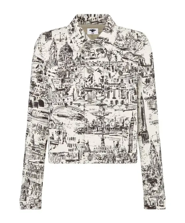 Dior Embroidered Bee And Cd Signature Denim Jacket