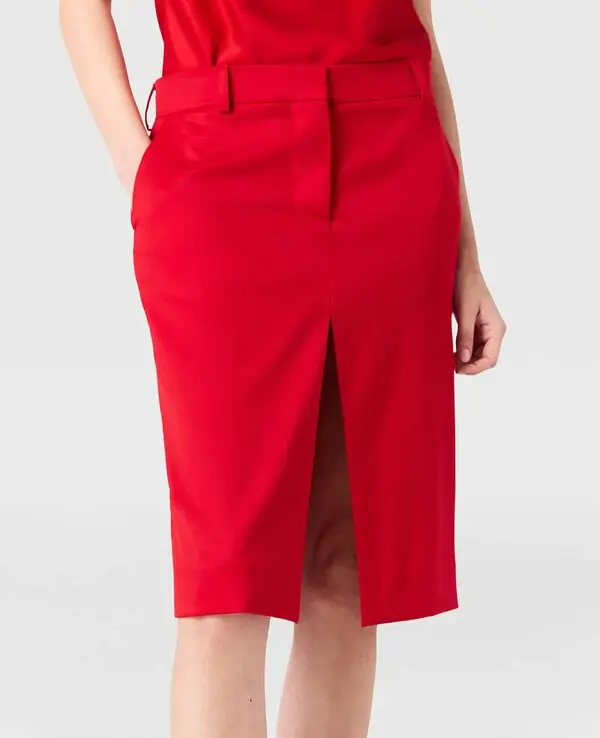 Stella McCartney Lace-trimmed Satin Midi Skirt - Lipstick