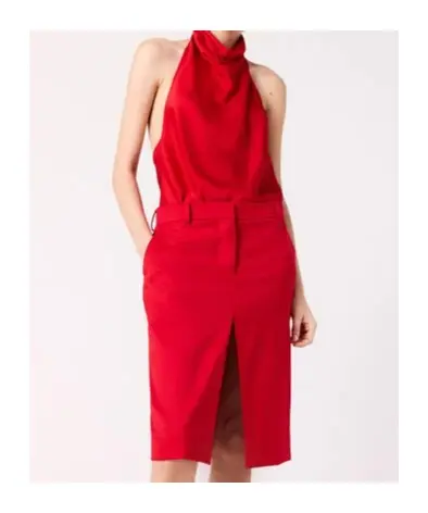 Stella McCartney Lace-trimmed Satin Midi Skirt - Lipstick