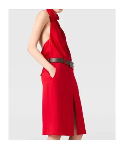 Stella McCartney Lace-trimmed Satin Midi Skirt - Lipstick