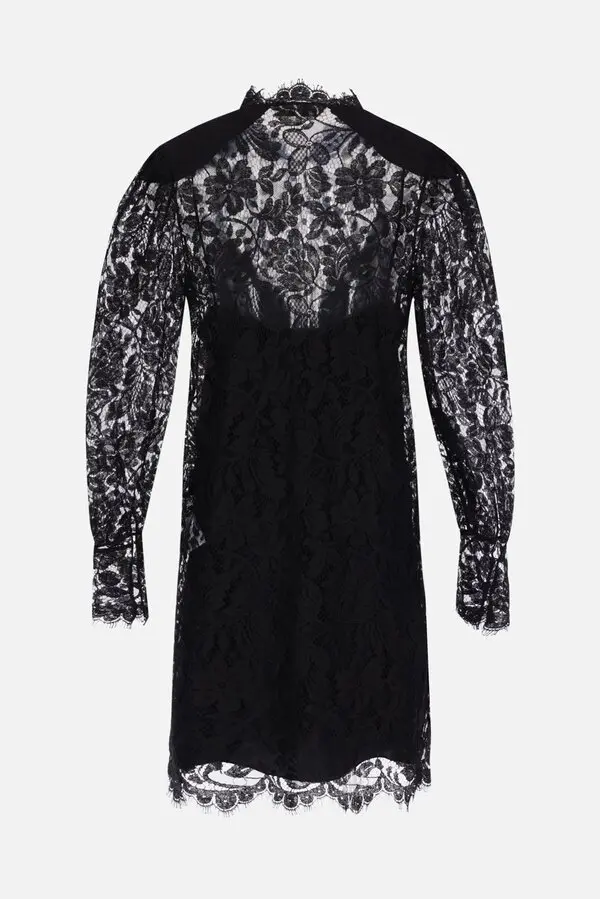 Chloé Floral Lace High-neck Dress