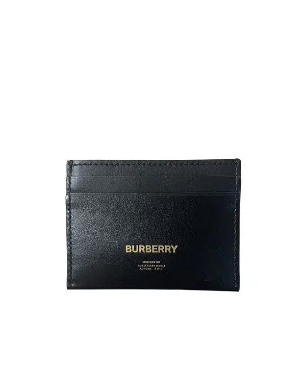 Burberry Logo Printed Card Bag - Black