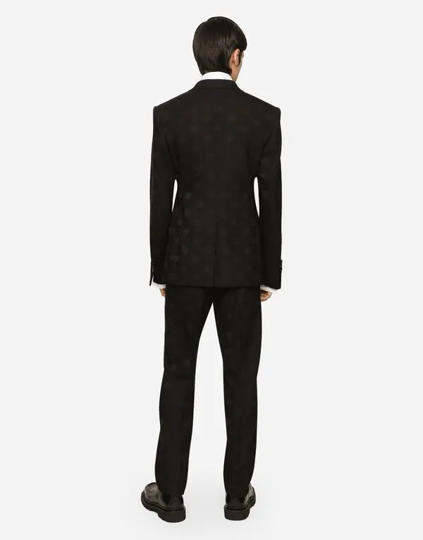 Dolce & Gabbana Dg Logo Jacquard Stretch Pants - Black