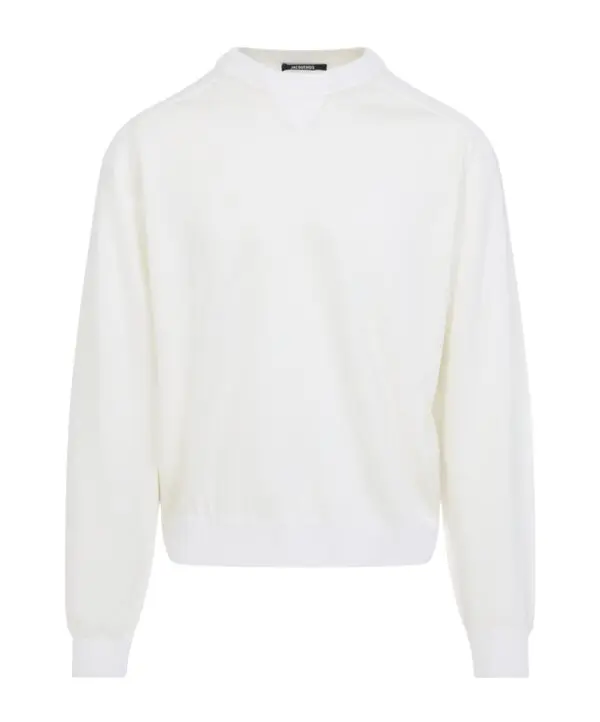 Jacquemus Logo Embroidered Long-sleeved Sweater - Off White