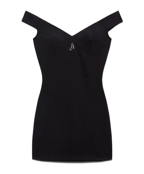 ANIYE BY Off-shoulder Dress With V-neck And Metal Logo Detail