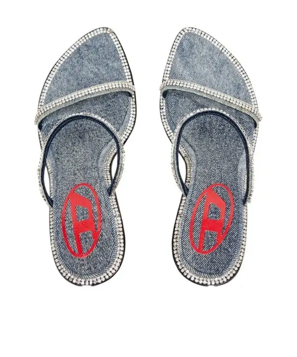 DIESEL® D-havanna Embellished Mules - Light Blue