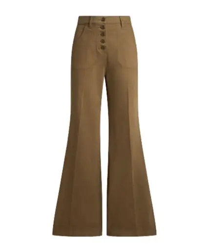 Etro Flared Denim Jeans With Pegaso Buttons - Brown