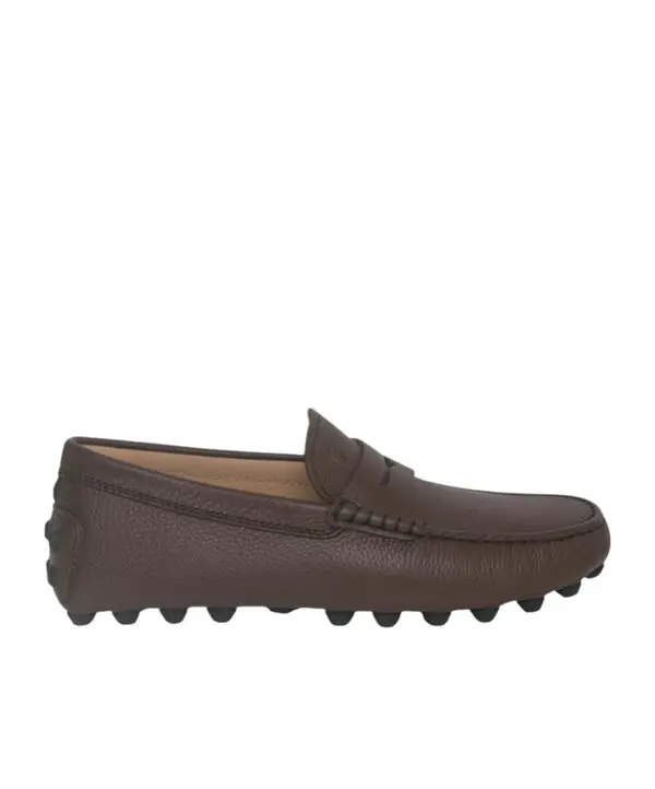 TOD'S Round Toe Driving Loafers - Black