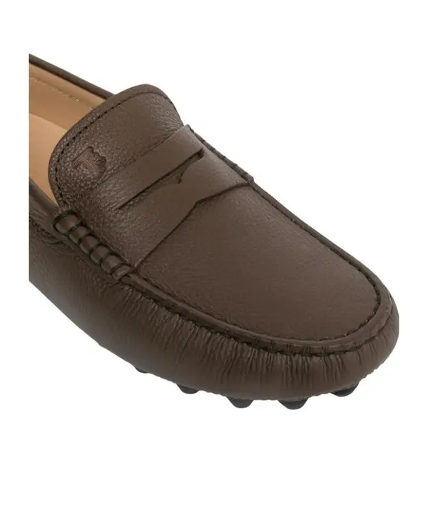 TOD'S Round Toe Driving Loafers - Black
