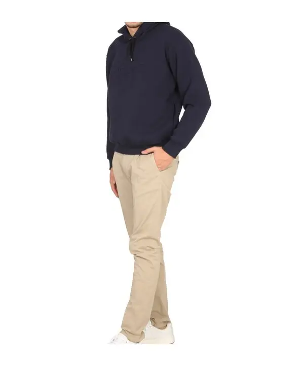 Aspesi Drawstring Long-sleeved Hoodie With Embossed Logo - Black