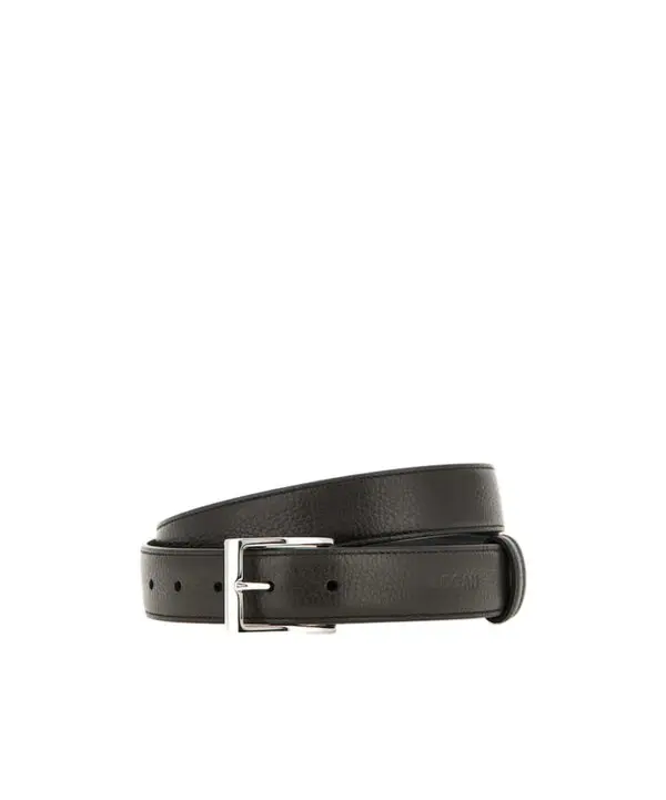 Hogan Leather Belt With Metal Buckle - Grey