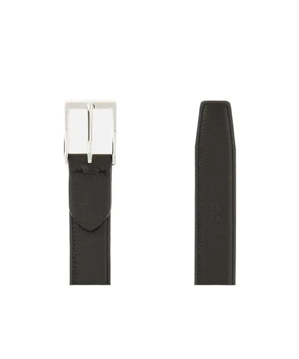 Hogan Leather Belt With Metal Buckle - Grey