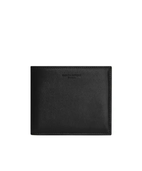 Saint Laurent East/west Wallet In Grained Leather - Black