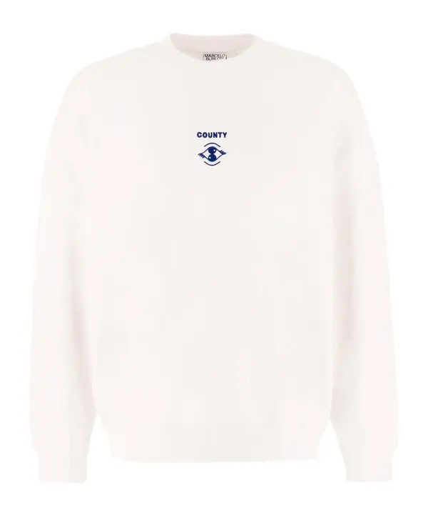 MARCELO BURLON COUNTY OF MILAN Crewneck Long-sleeved Sweatshirt - White