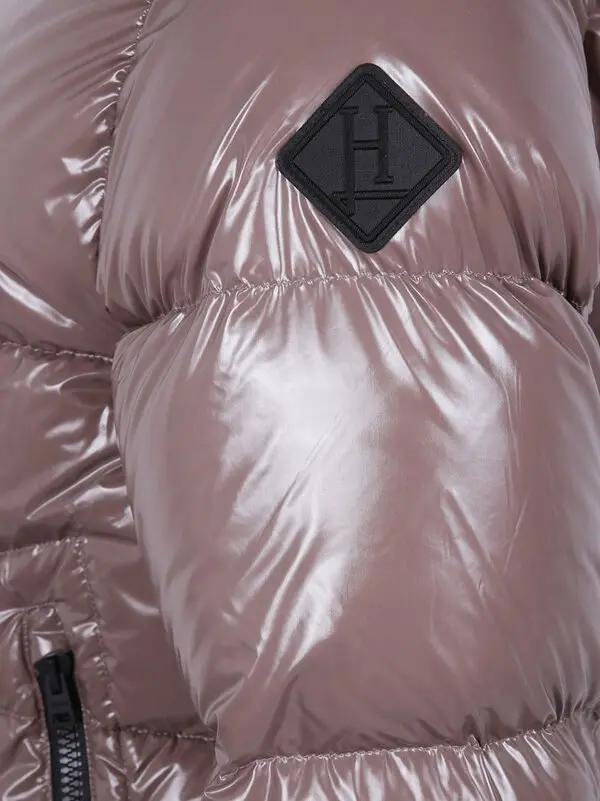 Herno Zip-up Hooded Down Jacket With Glossy Finish