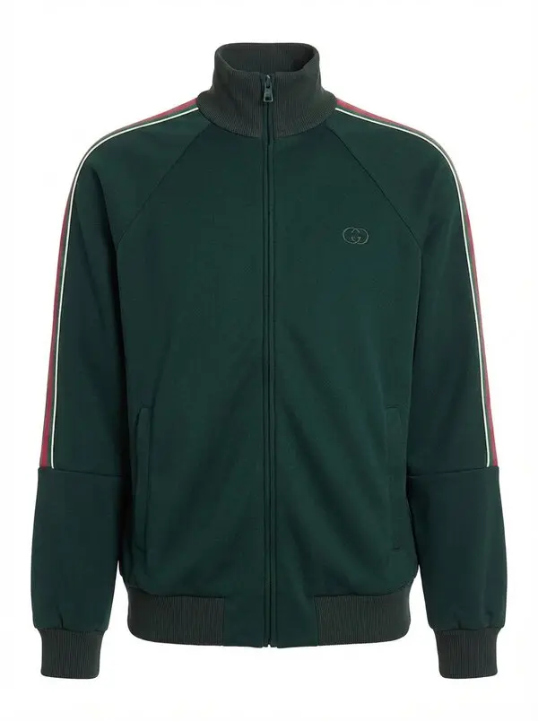 Gucci Zip-up Track Jacket With Web Detail - Black