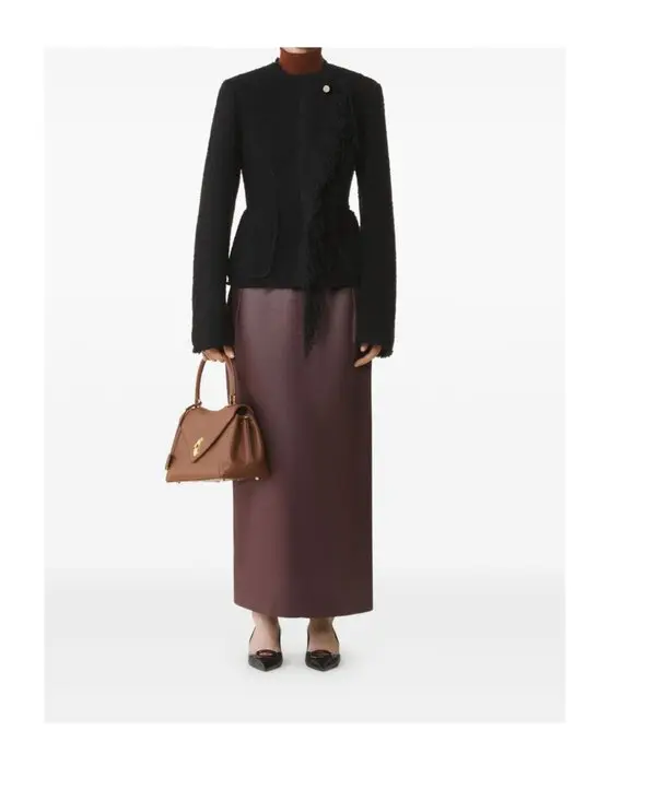 LANVIN Asymmetrical Fringe Long Sleeve Jacket - Black
