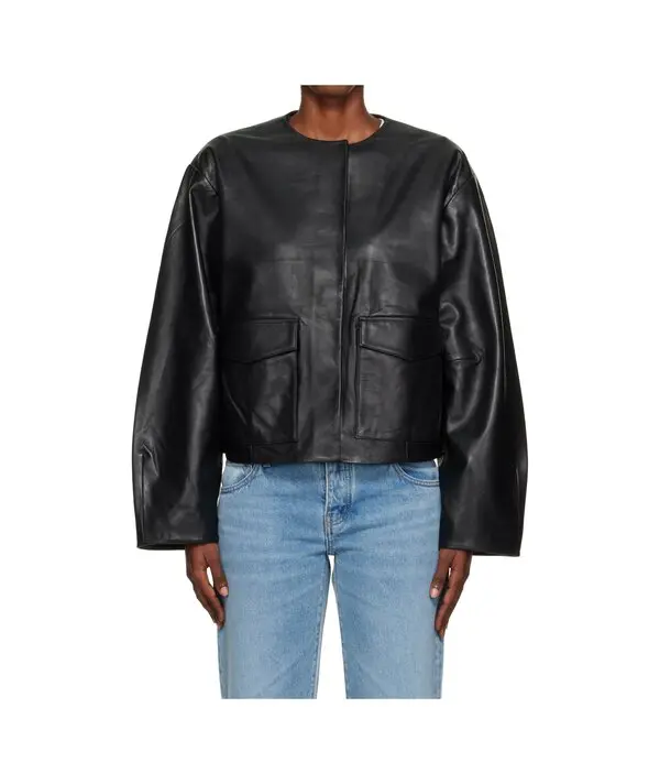 ST. AGNI Leather Jacket - Black