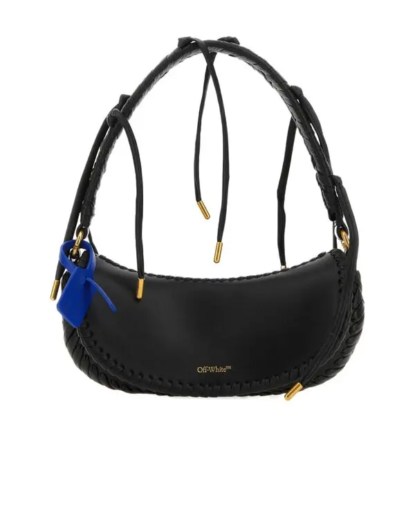 Off-White Braided-trim Top Handle Bag - Black