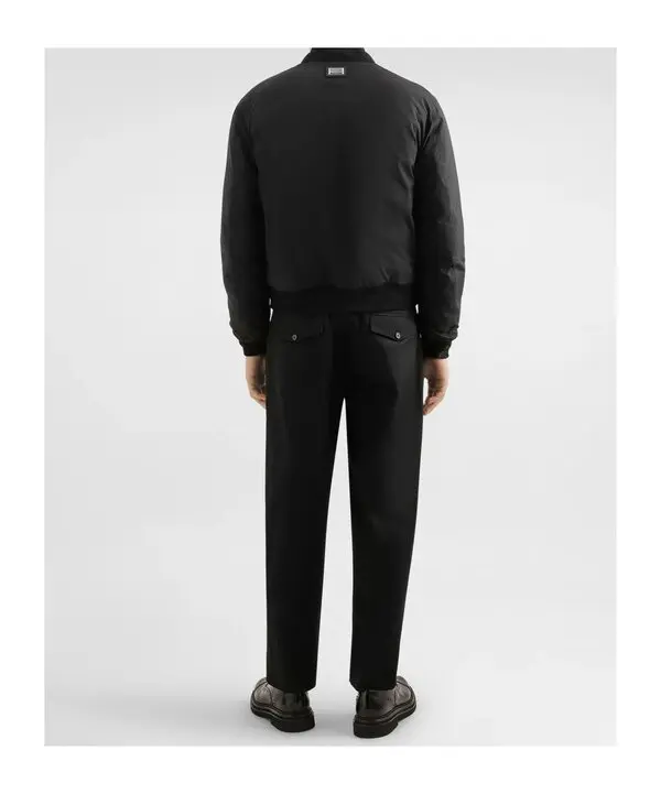 Dolce & Gabbana Leather-trimmed Bomber Jacket - Black