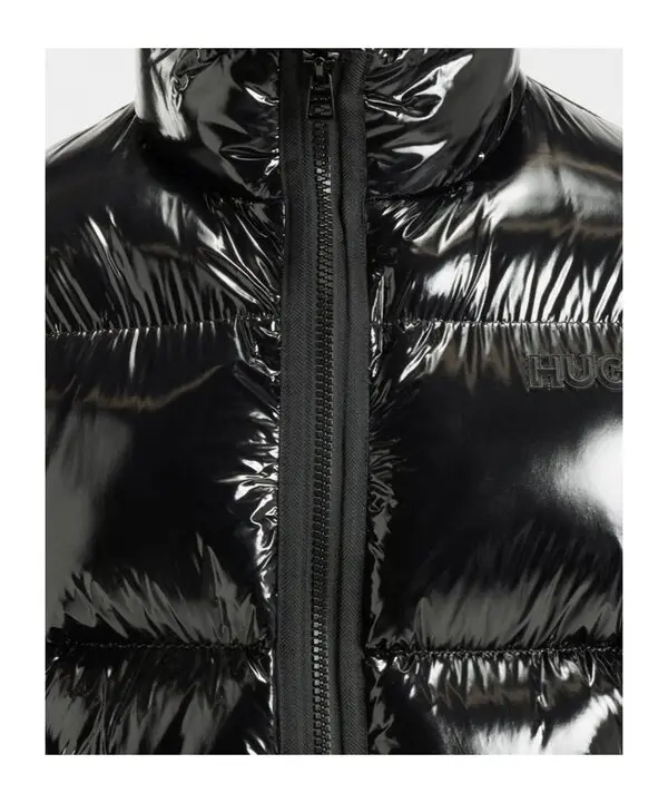 Hugo Boss Padded Glossy Finish Jacket With Adjustable Hem And Logo Detail