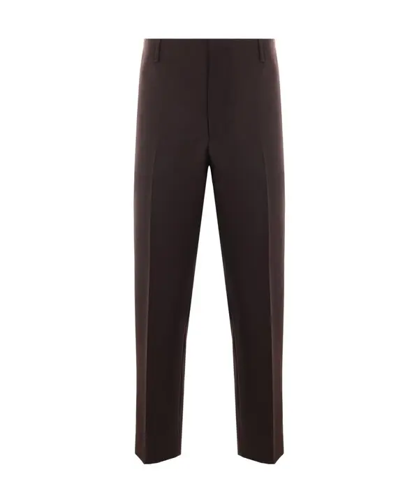 Prada Pressed-crease Straight Trousers - Black