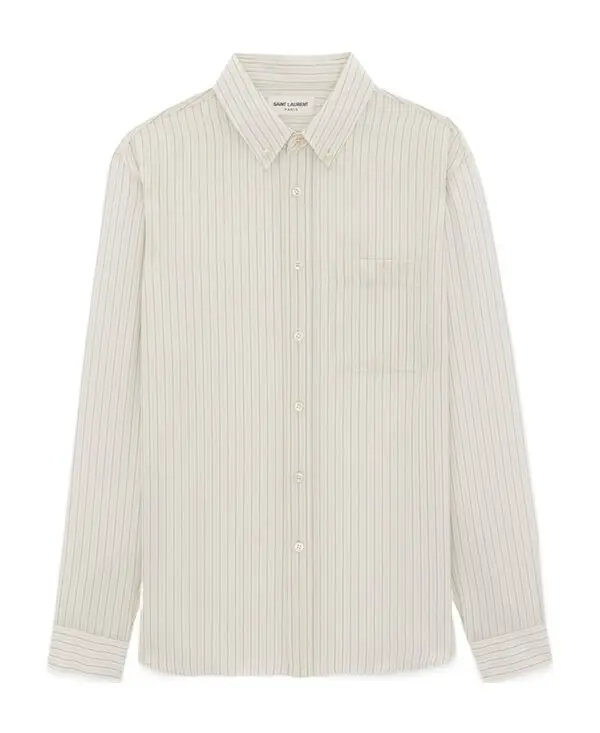 Saint Laurent Striped Long-sleeved Shirt - No