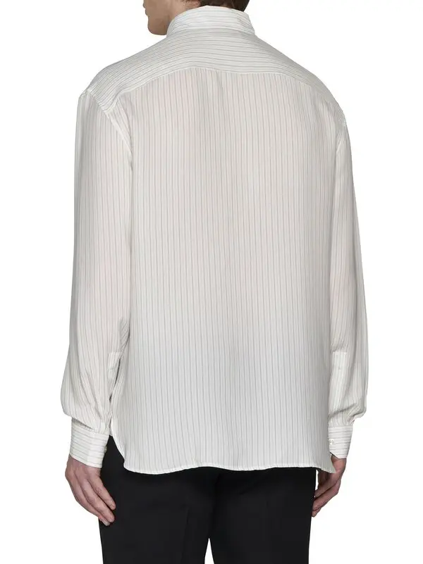 Saint Laurent Striped Long-sleeved Shirt