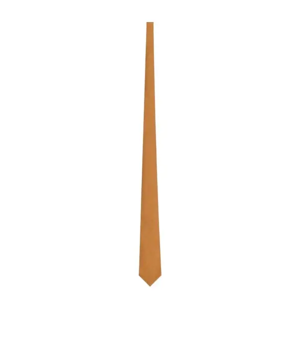 Saint Laurent Logo Patch Tie - Light Brown