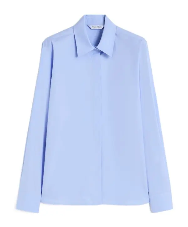 Max Mara Maroso Cotton Poplin Shirt - Light Blue